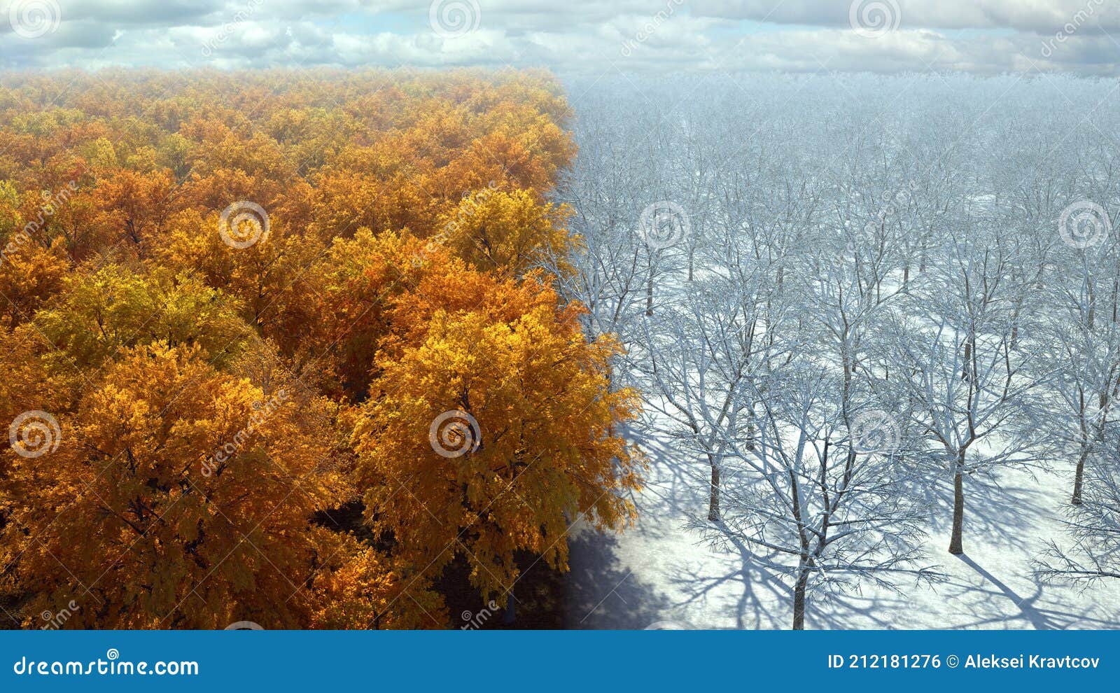 From autumn to winter stock illustration. Illustration of forest ...