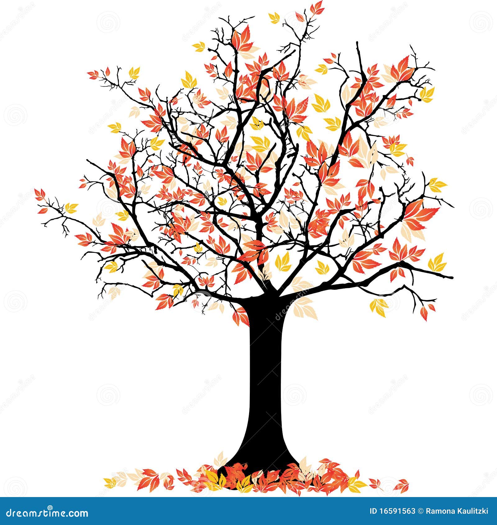 Autumn tree stock illustration. Illustration of decoration - 16591563