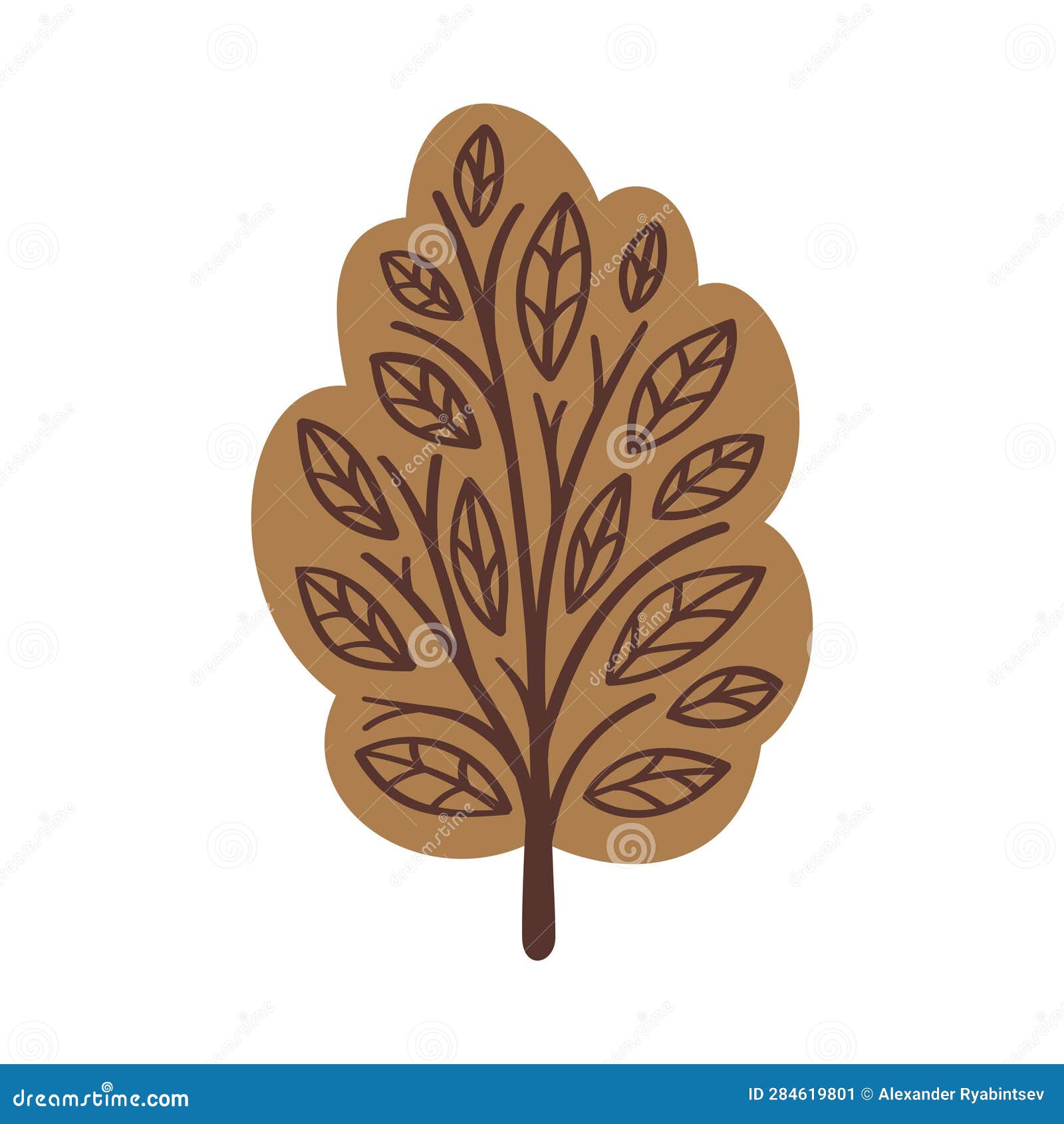Autumn Tree Abstract Decoration Element. Tree Vector Illustration ...