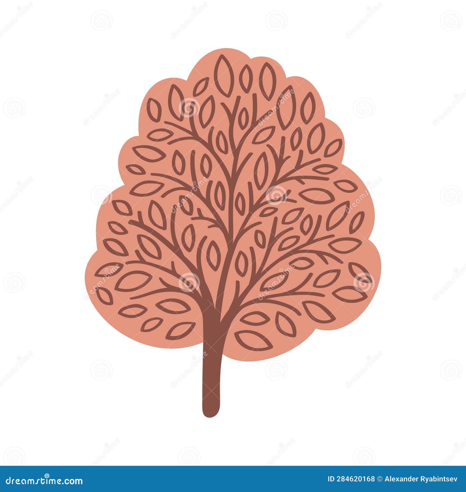 Autumn Tree Abstract Decoration Element. Tree Vector Illustration ...