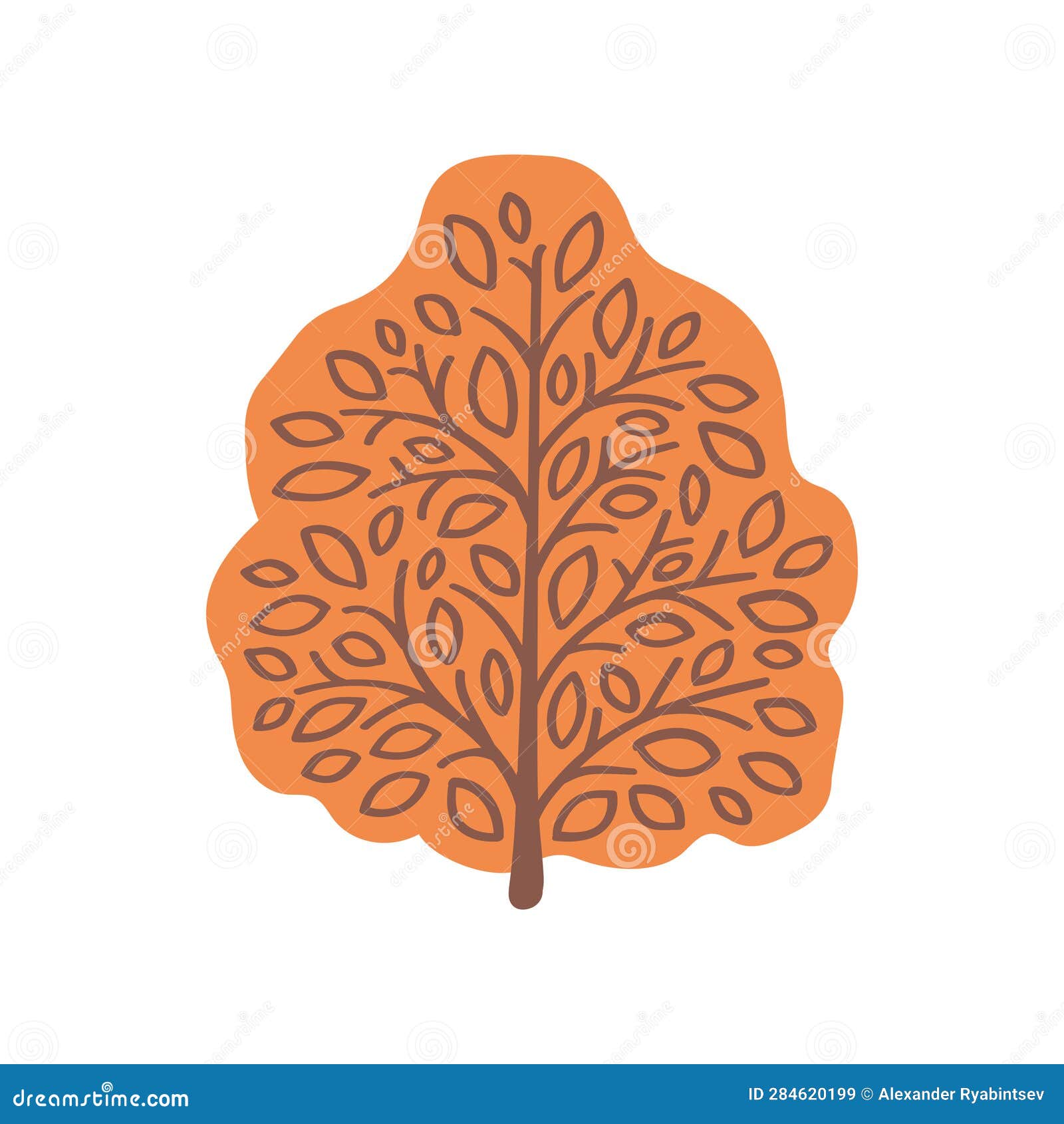 Autumn Tree Abstract Decoration Element. Tree Vector Illustration ...