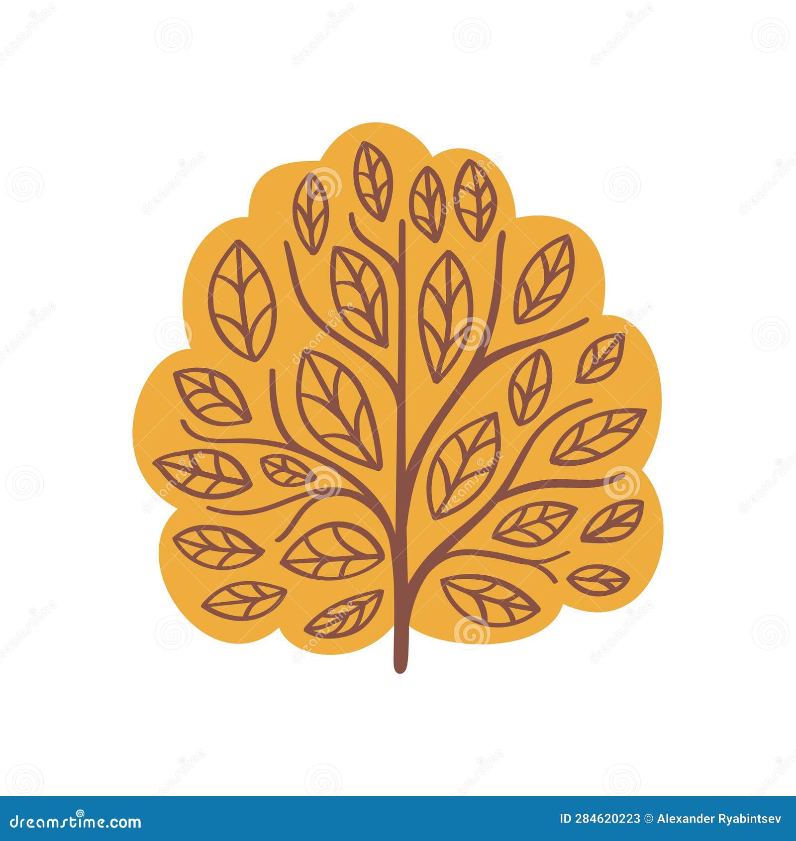 Autumn Tree Abstract Decoration Element. Tree Vector Illustration ...