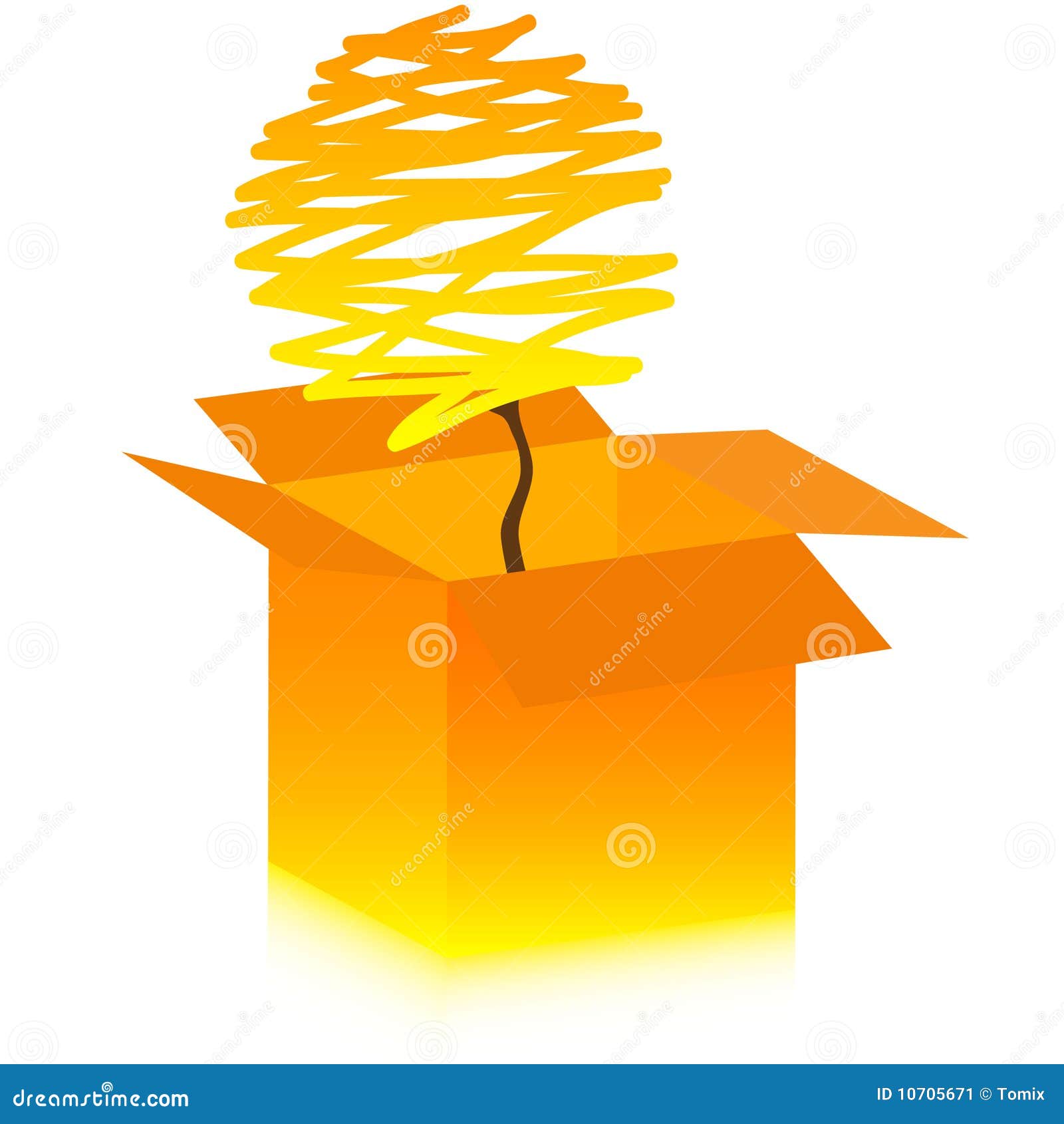 Autumn tree in box stock illustration. Illustration of pack - 10705671