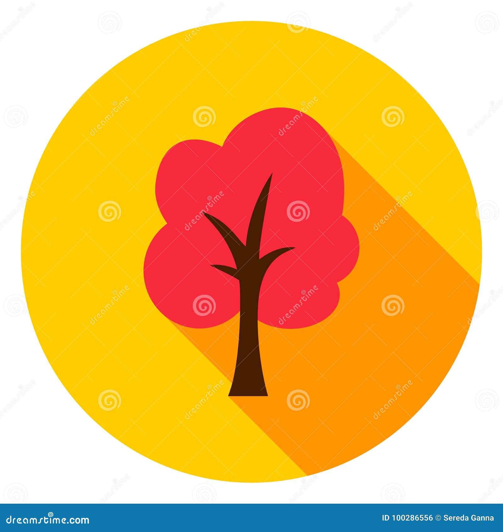 Autumn Tree Circle Icon stock vector. Illustration of crop - 100286556