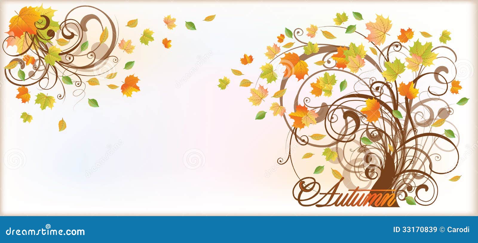 Autumn Tree Greeting Banner Stock Vector - Illustration of branch ...