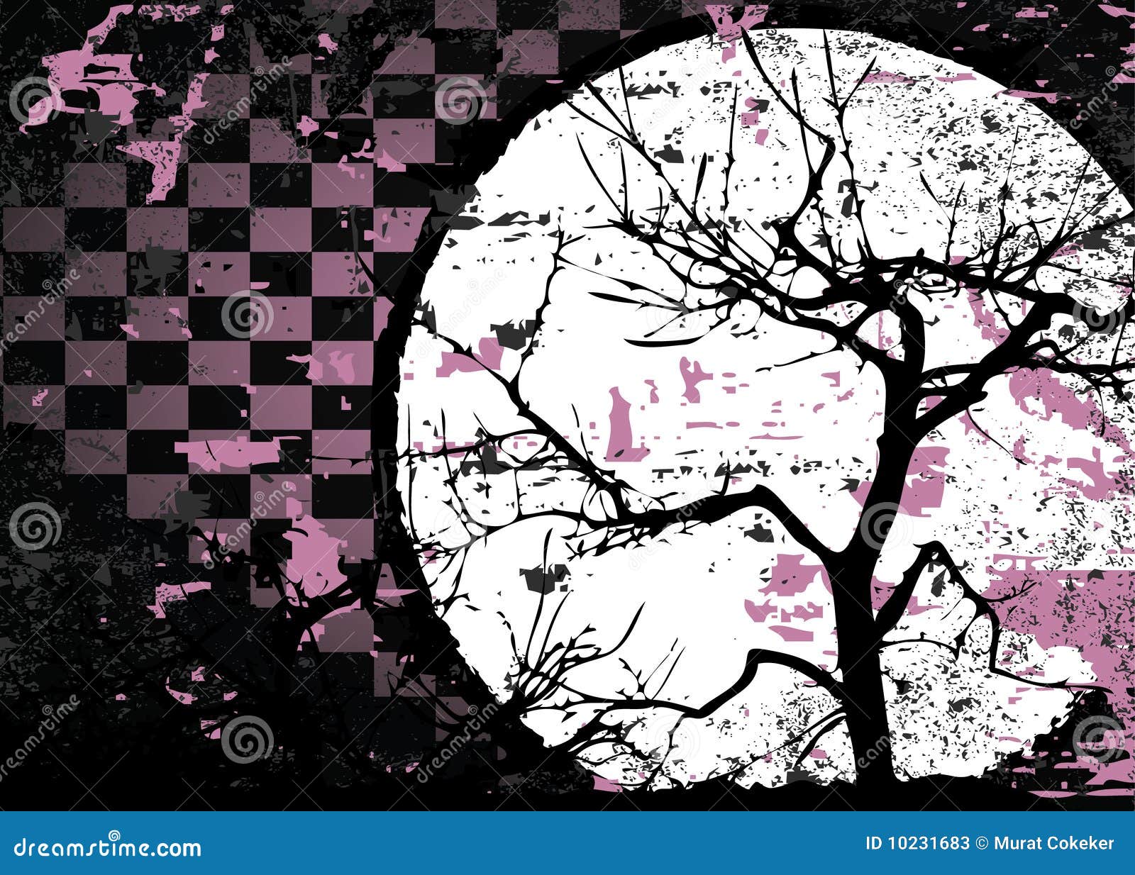 Autumn Tree Grungy Abstract Raster Design Stock Vector - Illustration ...