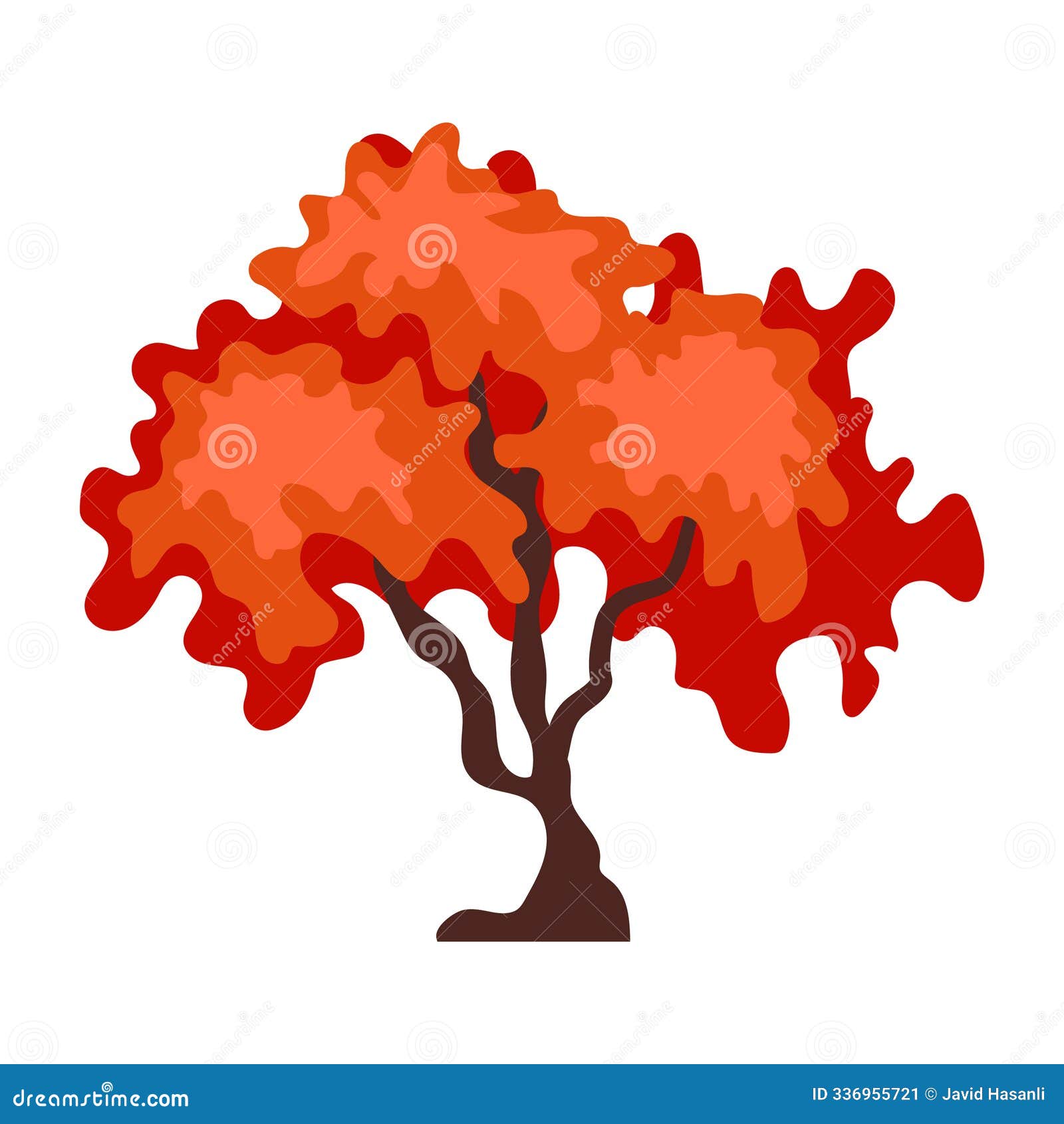 Autumn Tree Icon in Flat Style. Collection of Autumn Trees Symbols ...