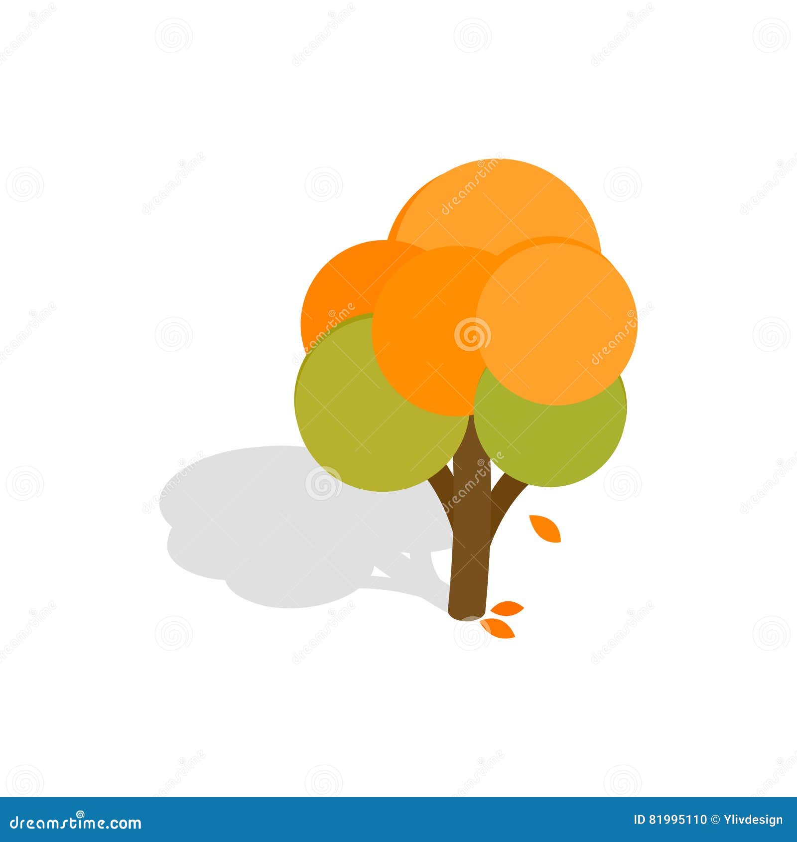 Autumn Tree Icon, Isometric 3d Style Stock Vector - Illustration of ...