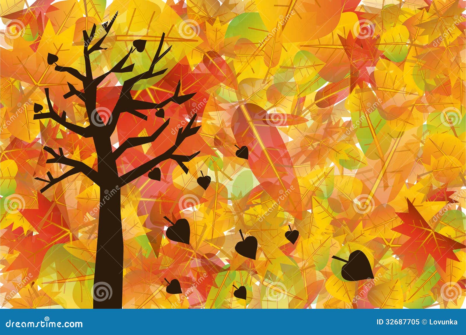 Autumn tree illustration stock vector. Illustration of autumn - 32687705