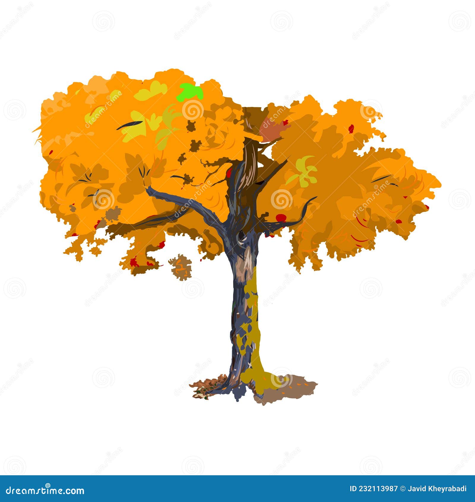 Autumn Tree Illustration on White Background Stock Illustration ...