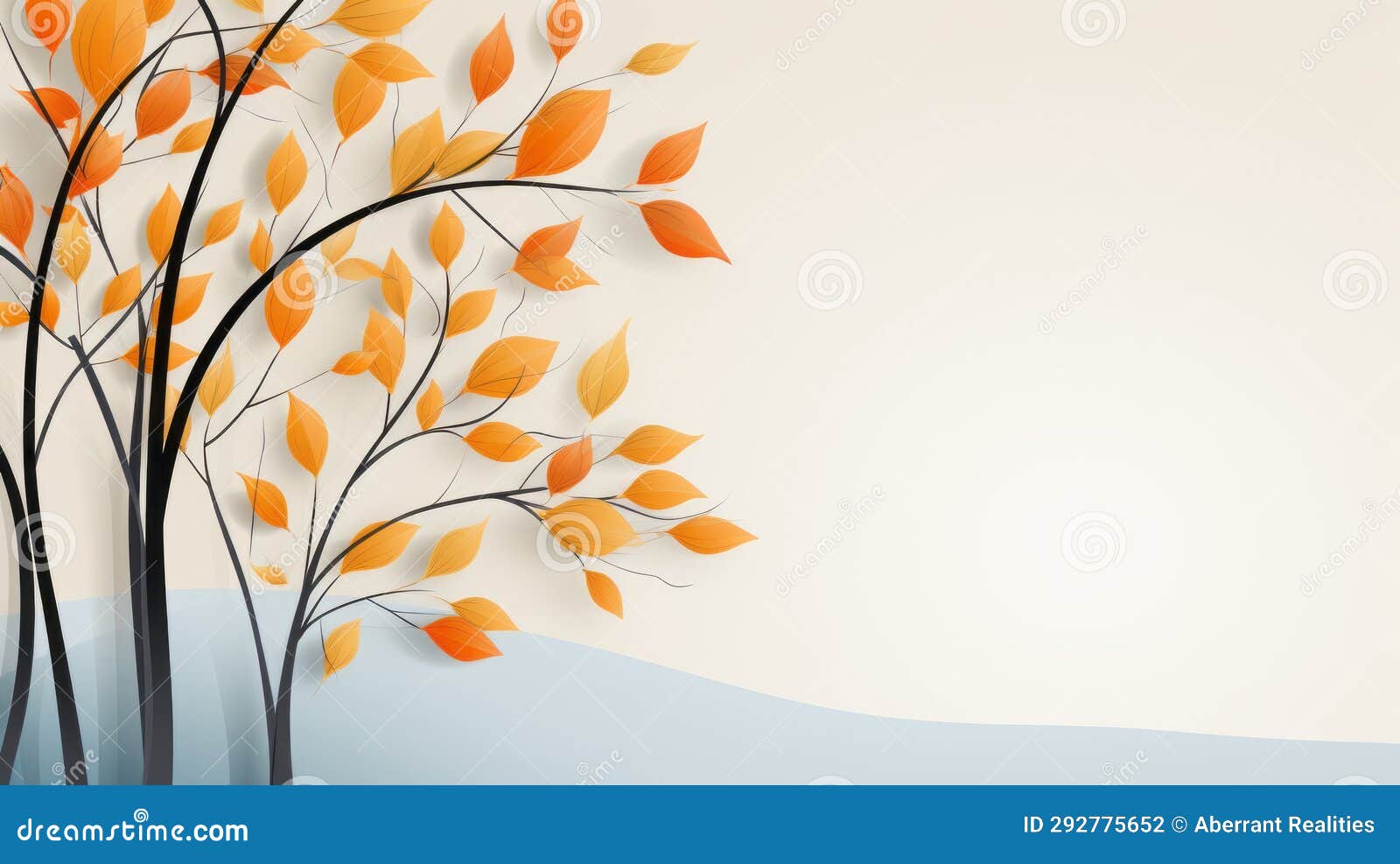 Autumn Tree with Autumn Leaves on a White Background Stock Illustration ...