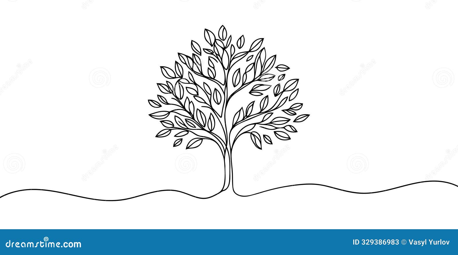 Autumn Tree Line Art. Vector Illustration with Autumn Theme Stock ...