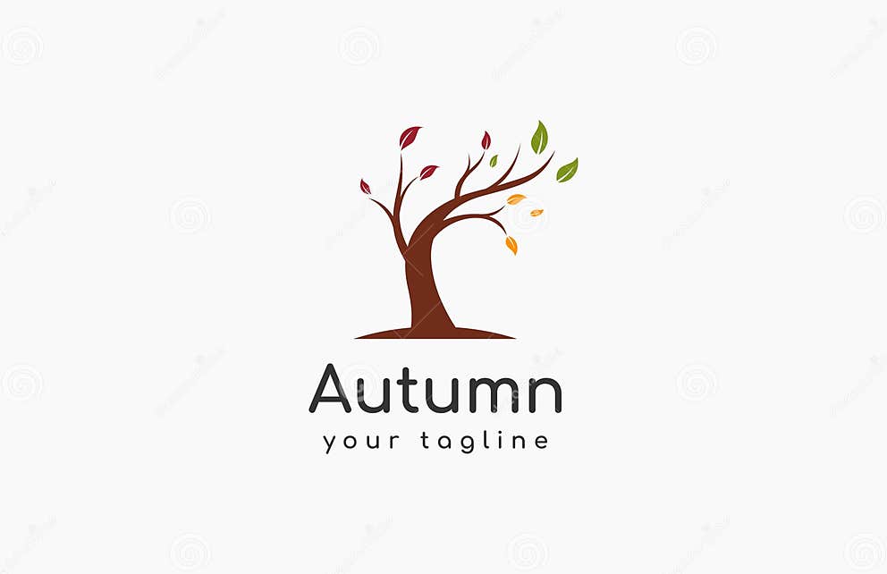Autumn Tree Logo Design Vector Illustration Stock Illustration ...