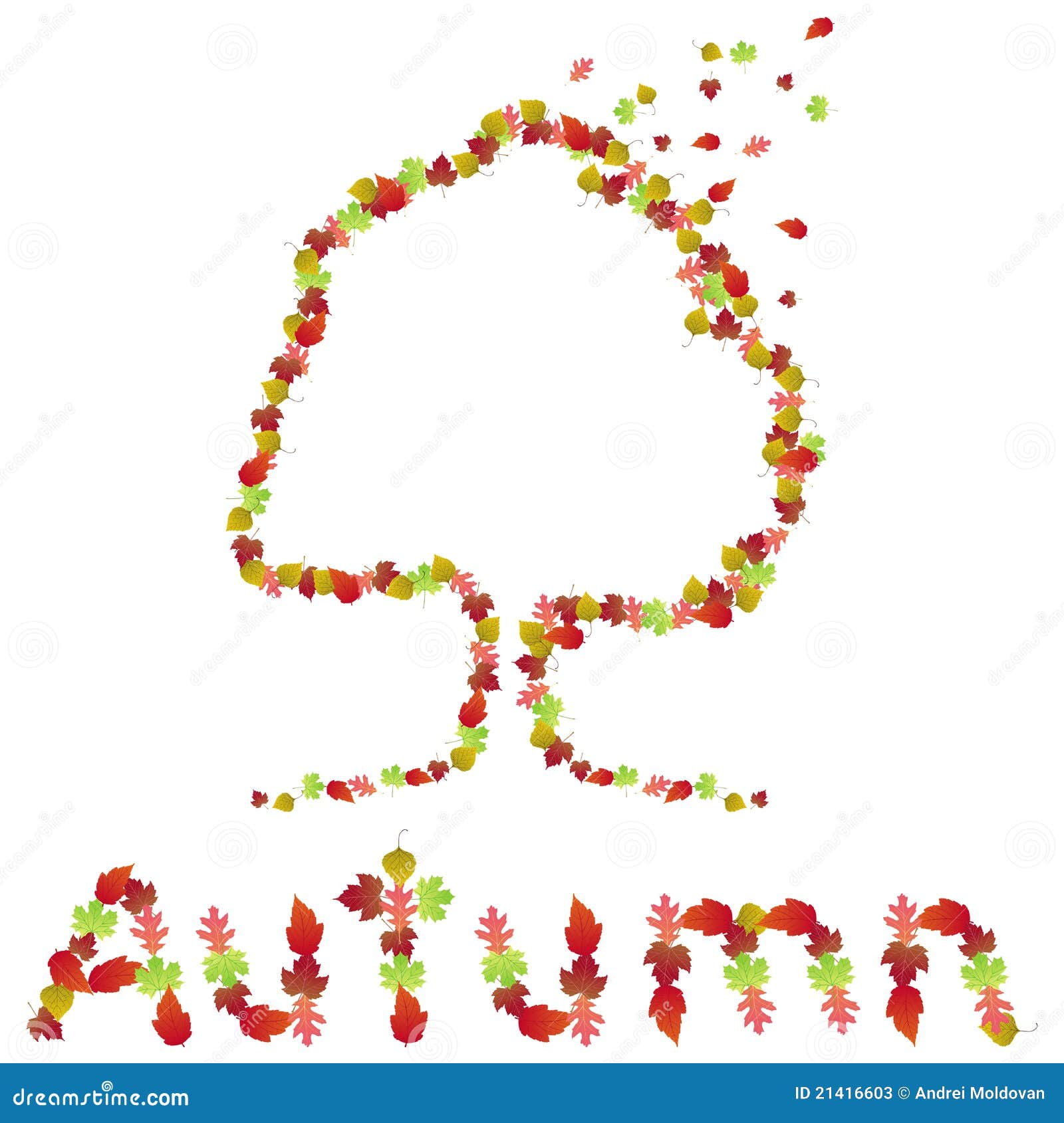 Autumn Tree and Logo Made of Leaves Stock Vector - Illustration of text ...