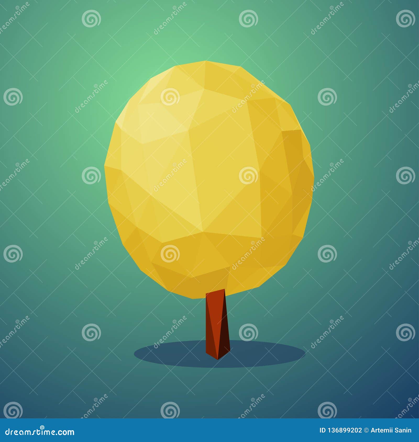 Autumn Tree Low Poly Style. Vector Design Element. Stock Vector ...
