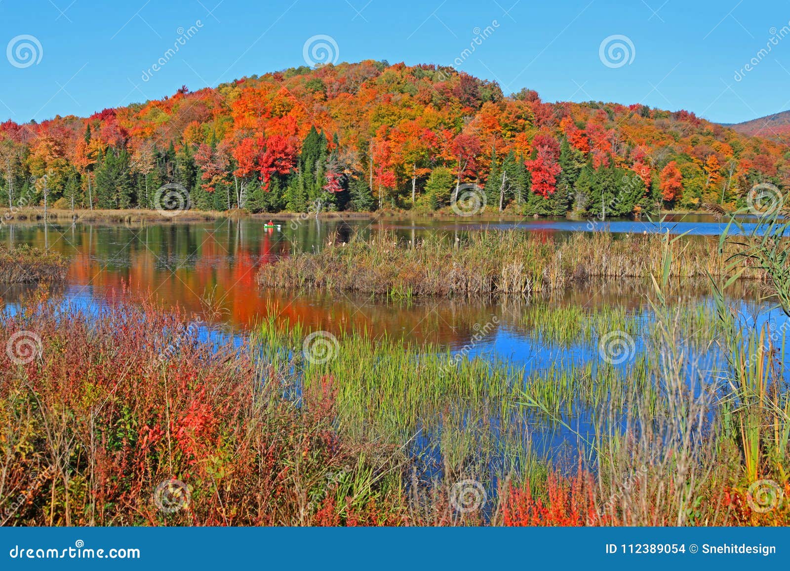 Autumn Tree Reflections in Vermont Stock Photo - Image of highway ...