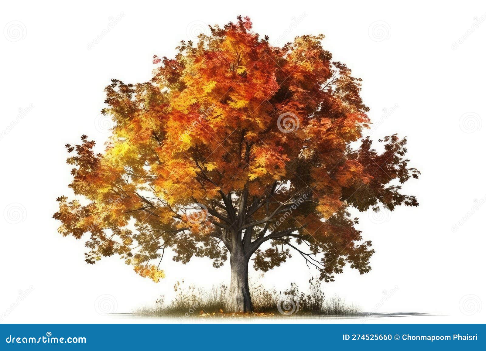 Autumn Tree. High Resolution, Isolate on White Background. Stock ...