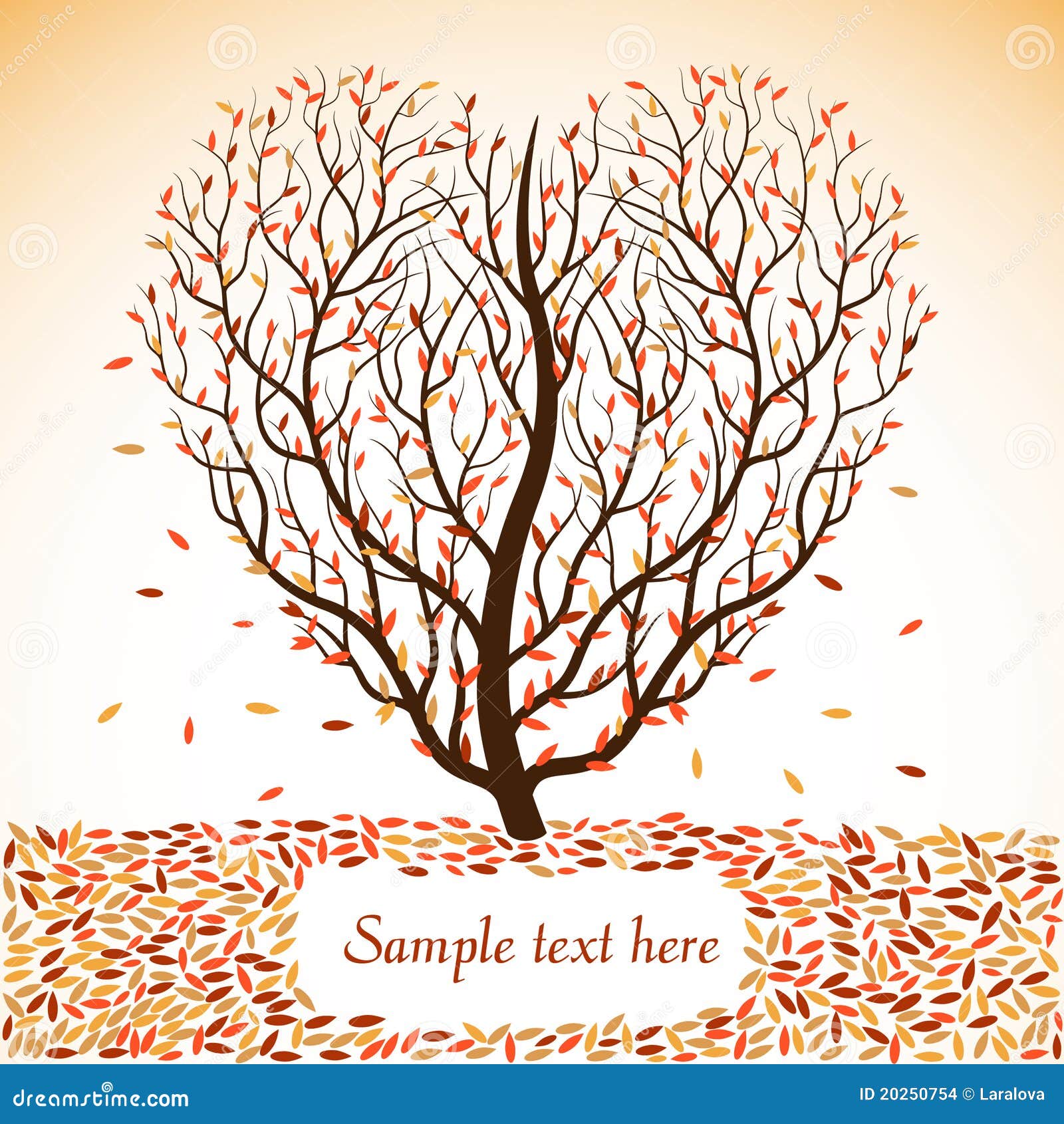 Autumn Tree with Space for Text Stock Vector - Illustration of elegant ...