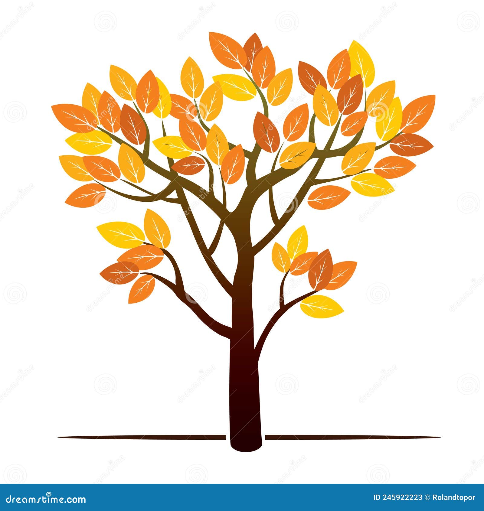Autumn Tree. Vector Illustration Stock Vector - Illustration of graphic ...
