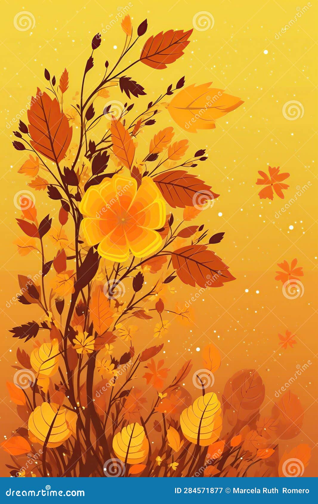 Autumn Tree Vertical Illustration Background. Generative AI Stock ...