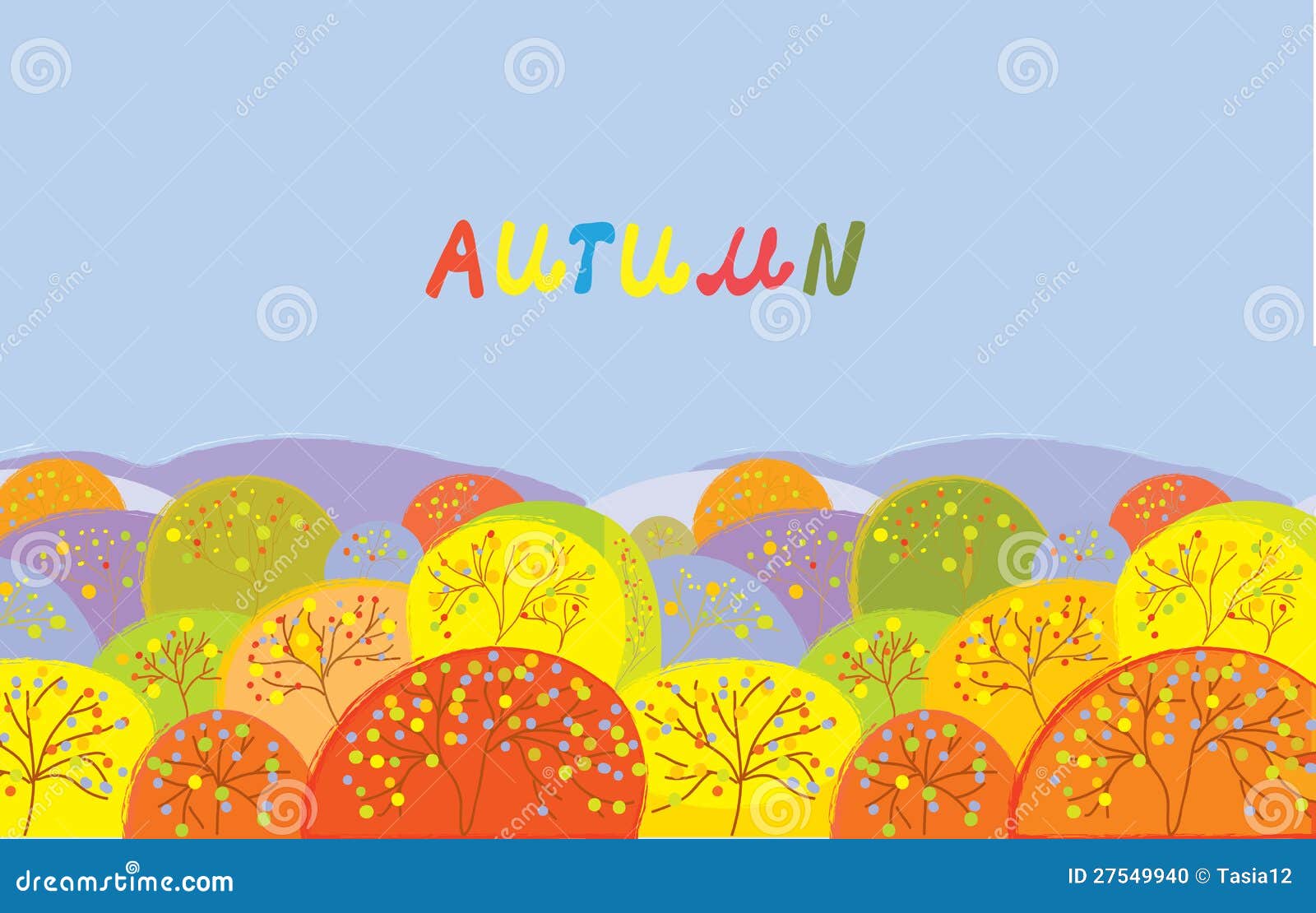 Autumn trees banner stock vector. Illustration of leaf - 27549940