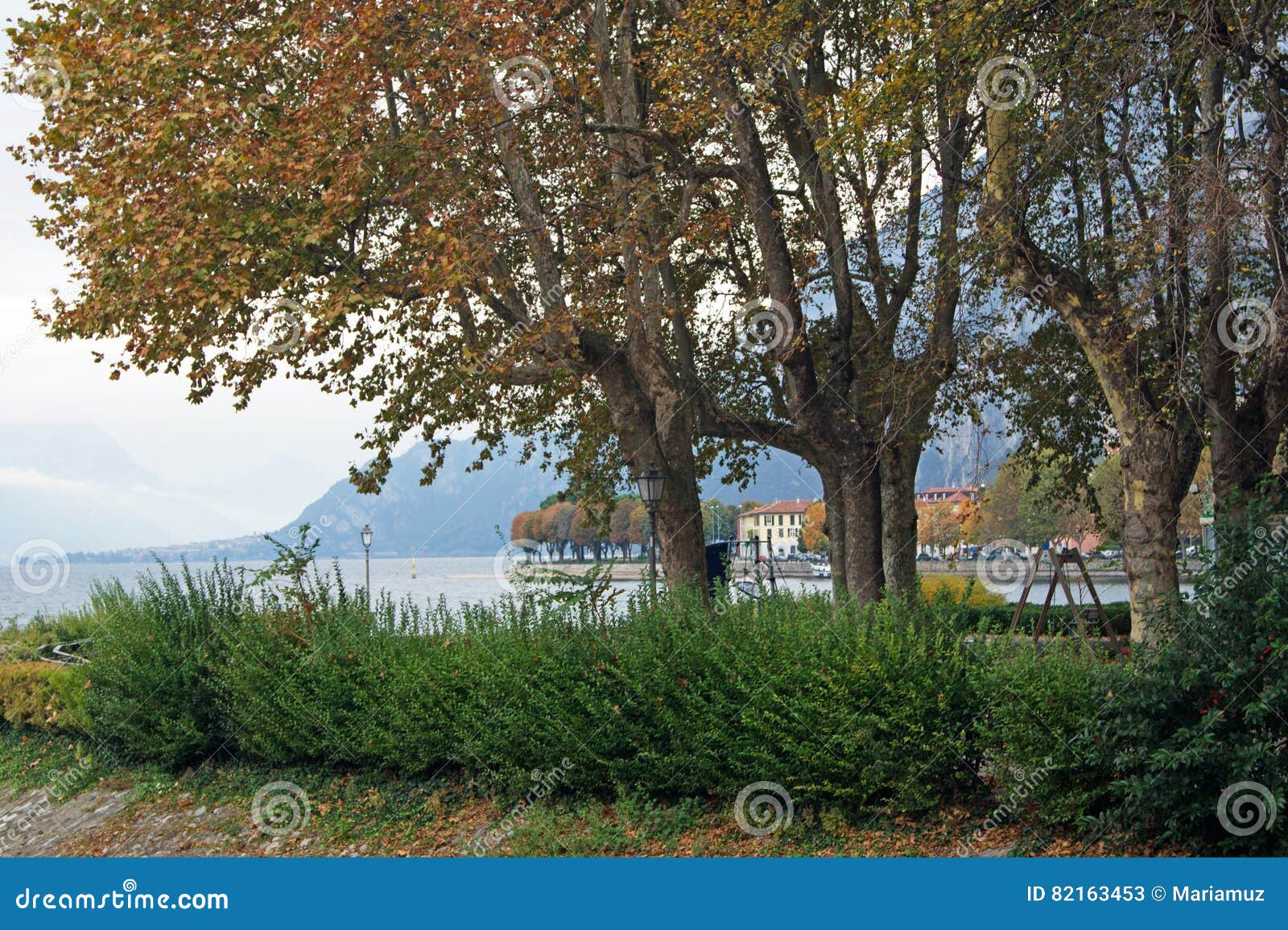 Italy; Landscape of Lake Como in Autumn Stock Image - Image of alps ...