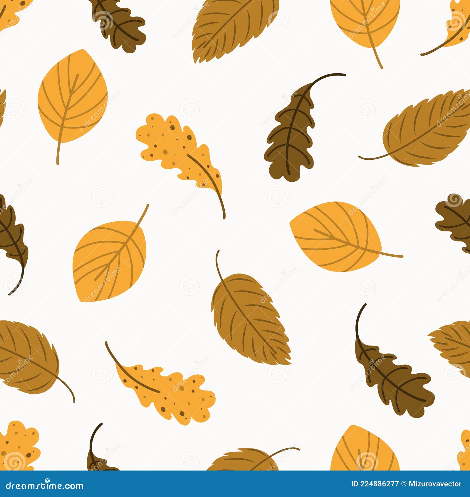 Autumn Trees Pattern. Leaf Fall Seamless Background Stock Vector ...