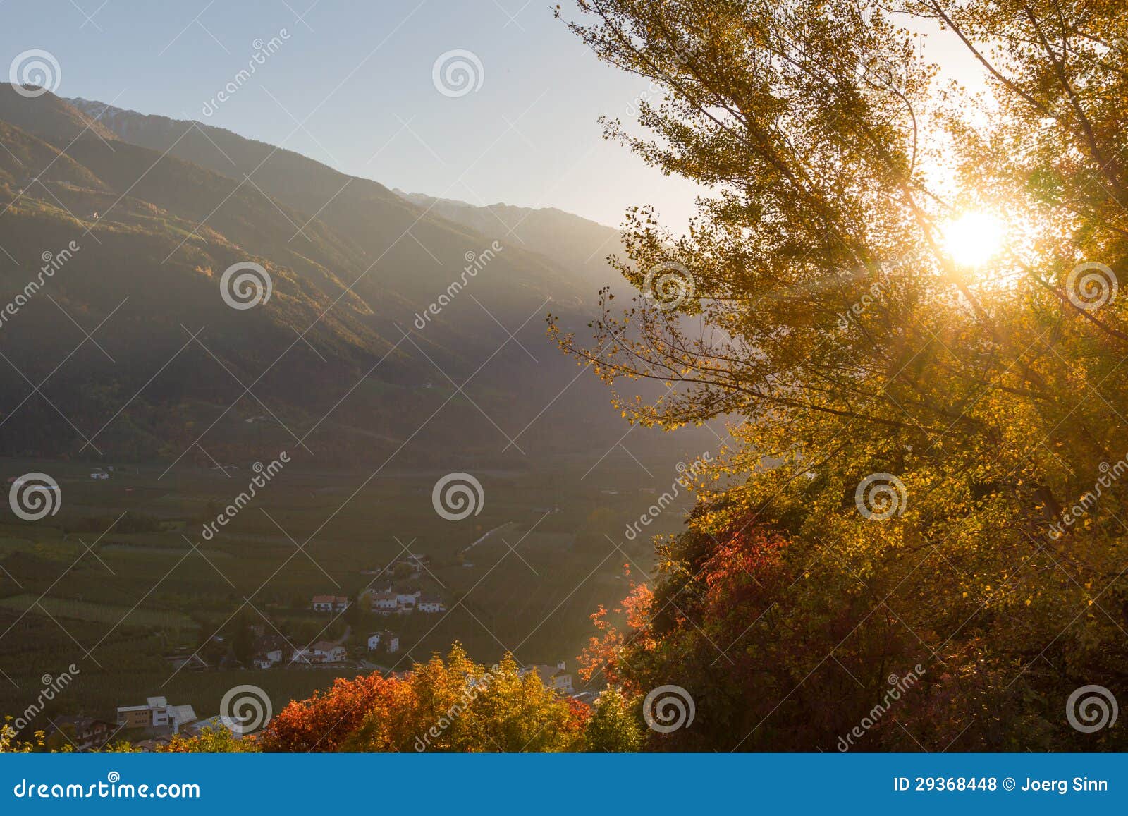 Autumn Valley in Warm Evening Sunlight Stock Photo - Image of ...