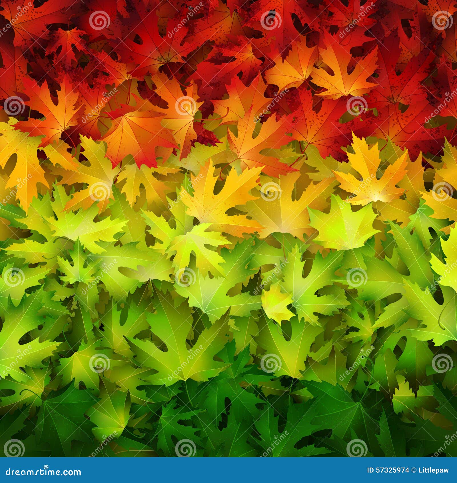Autumn Vector Background with Colorful Leaves Stock Vector ...