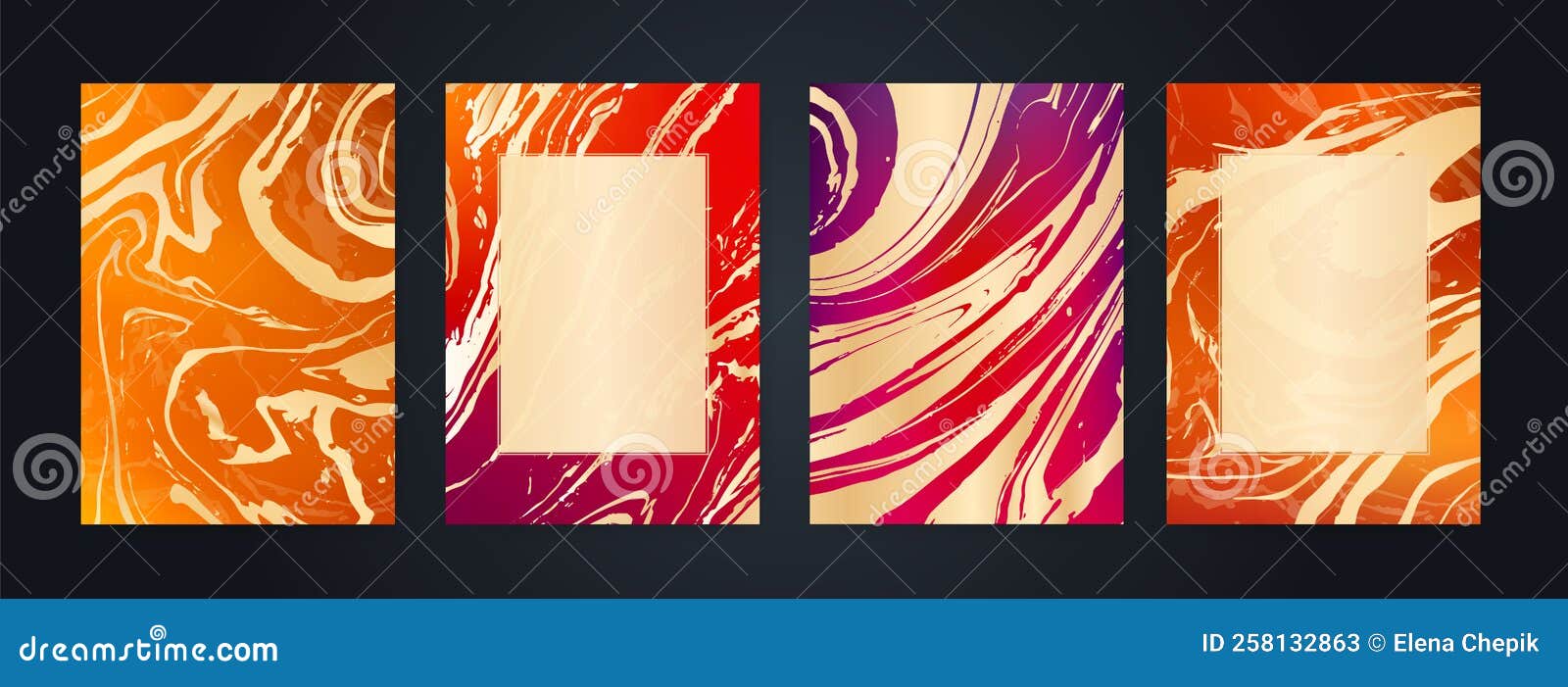 Autumn Vector Cover Design Set. Prestigious Background with Abstract ...