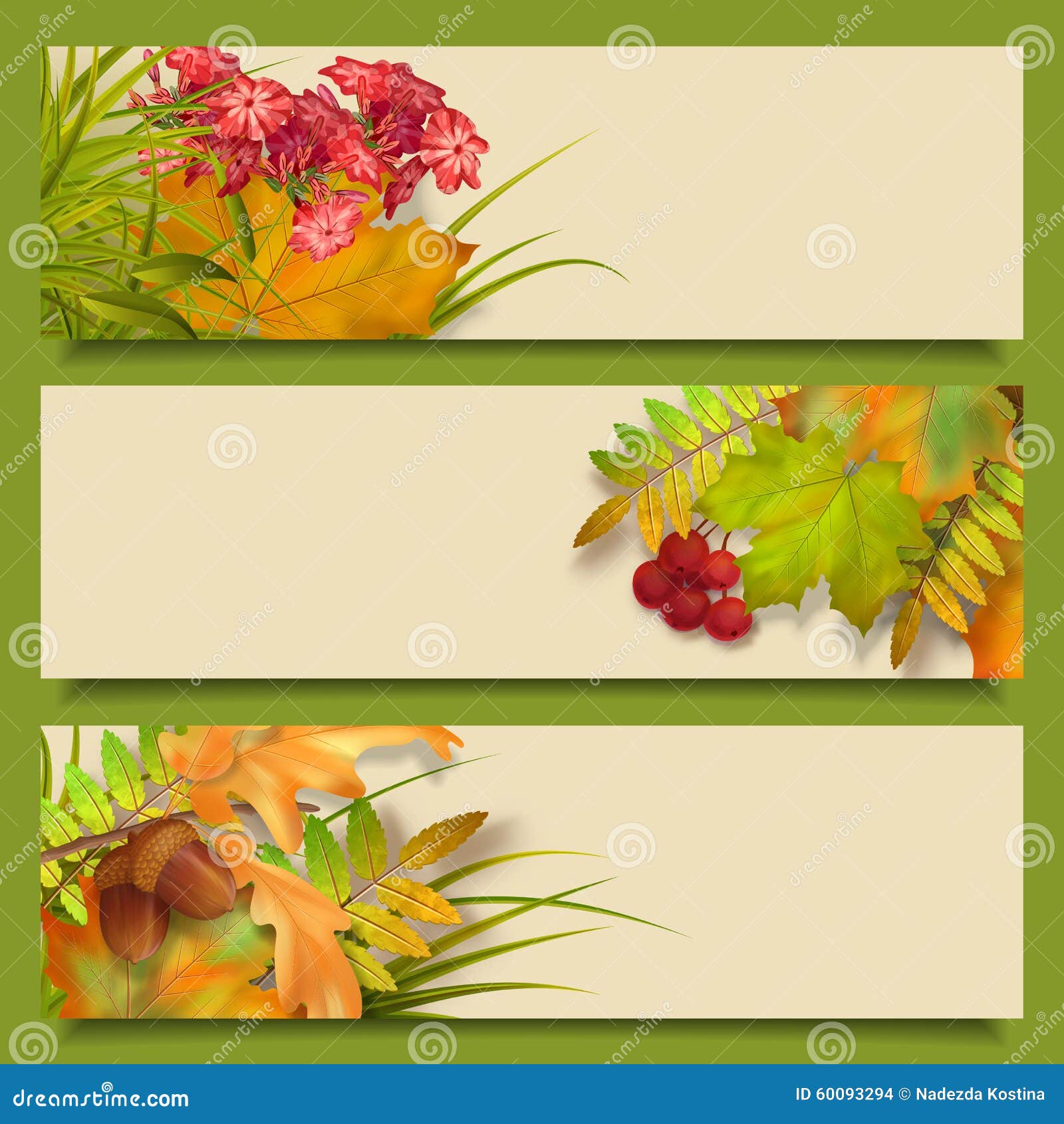 Autumn Vector Fall Leaves Banners Stock Vector - Illustration of ...