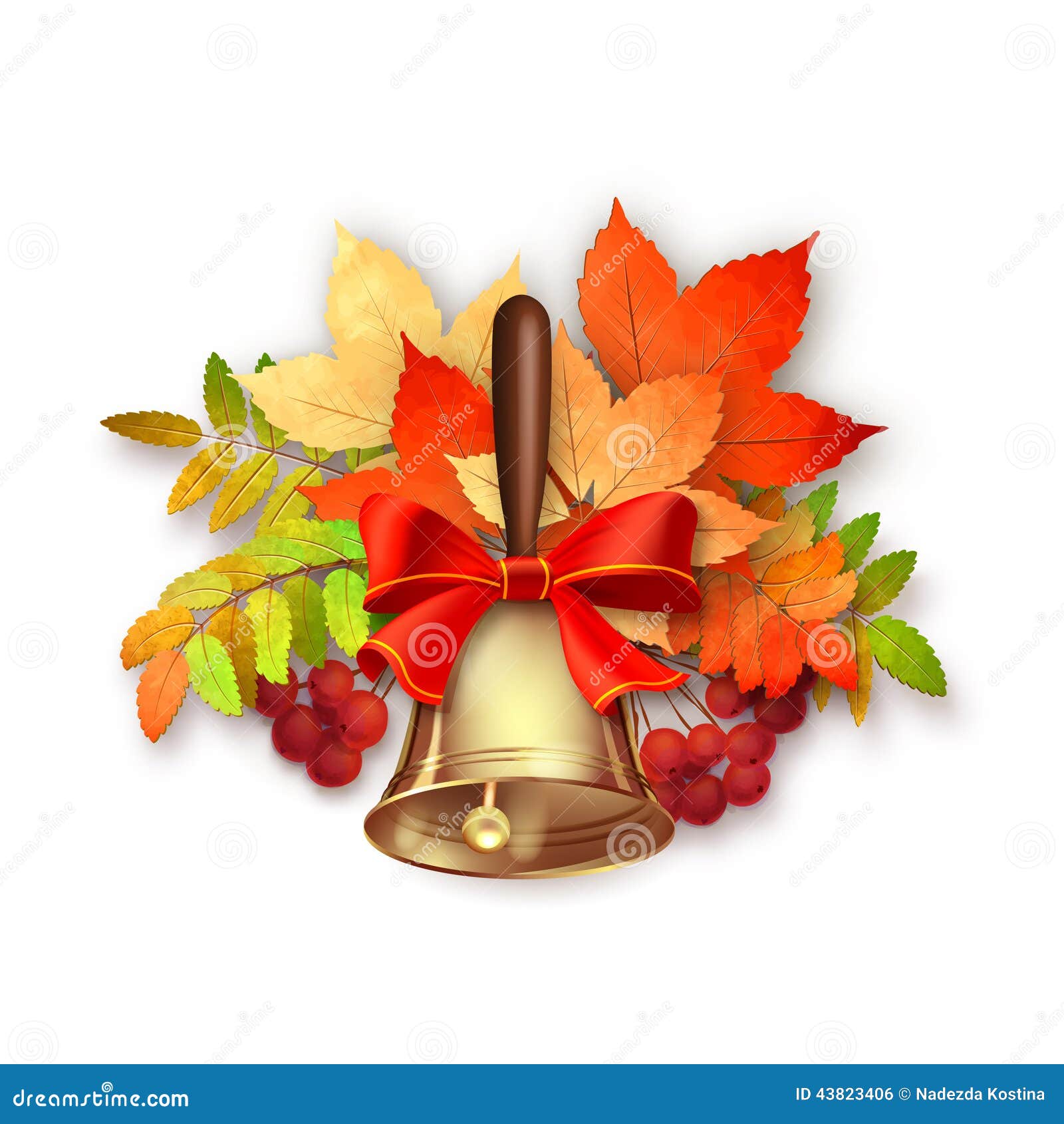 Autumn Vector Fall Leaves and Bell Stock Vector - Illustration of ...