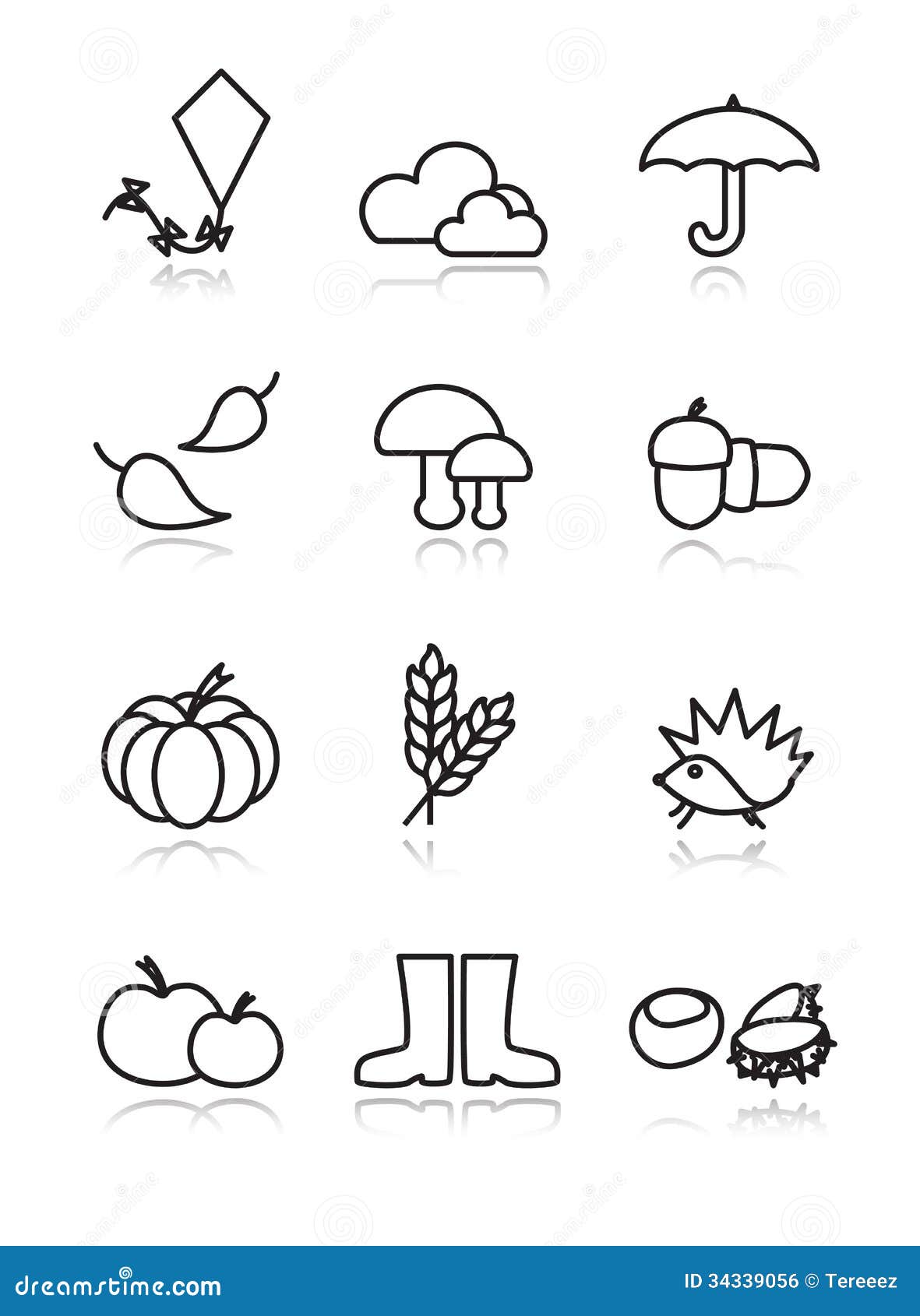 Autumn vector icons stock illustration. Illustration of leaf - 34339056