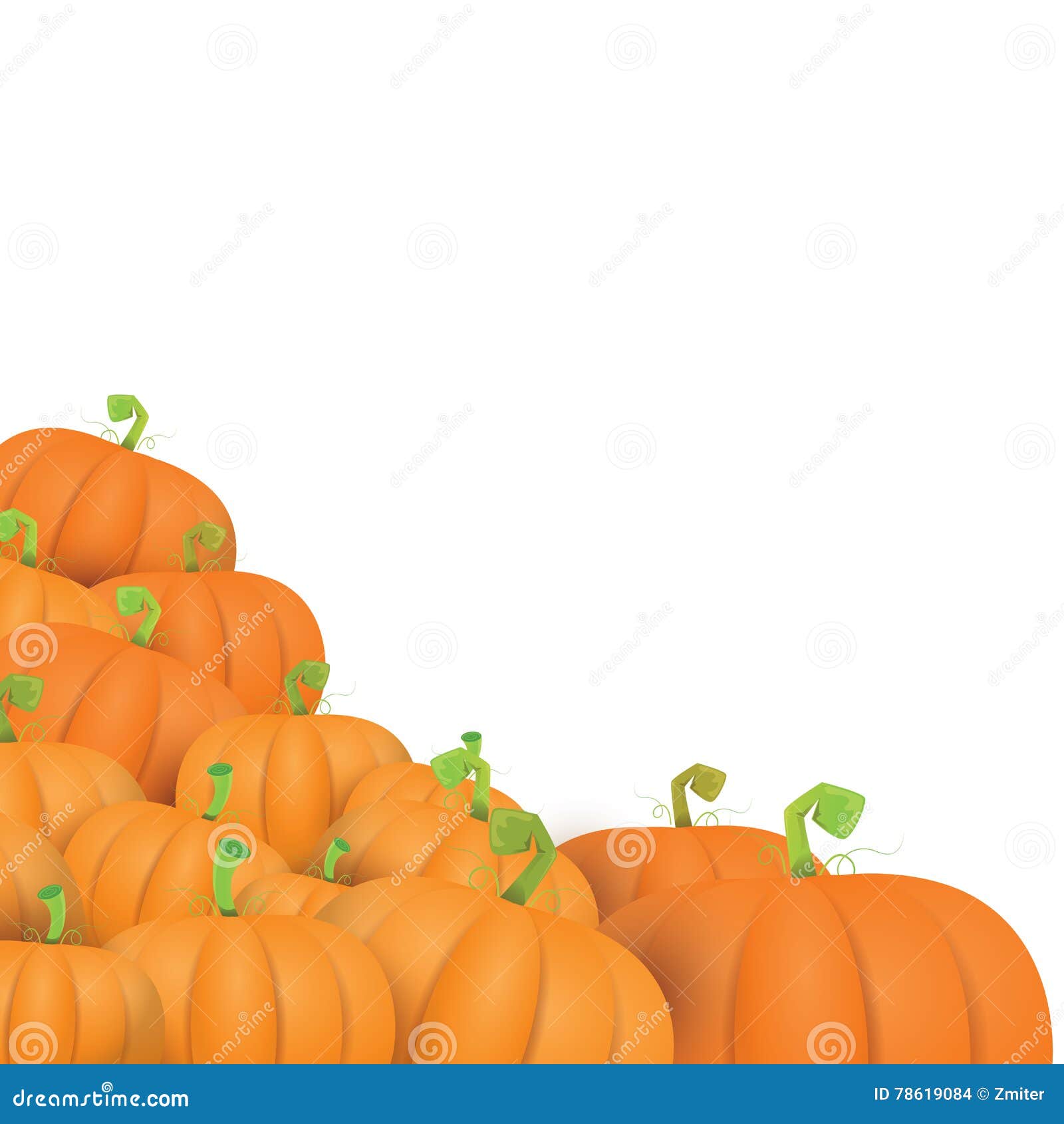Autumn Vector Pumpkins Border Design Template Stock Vector ...
