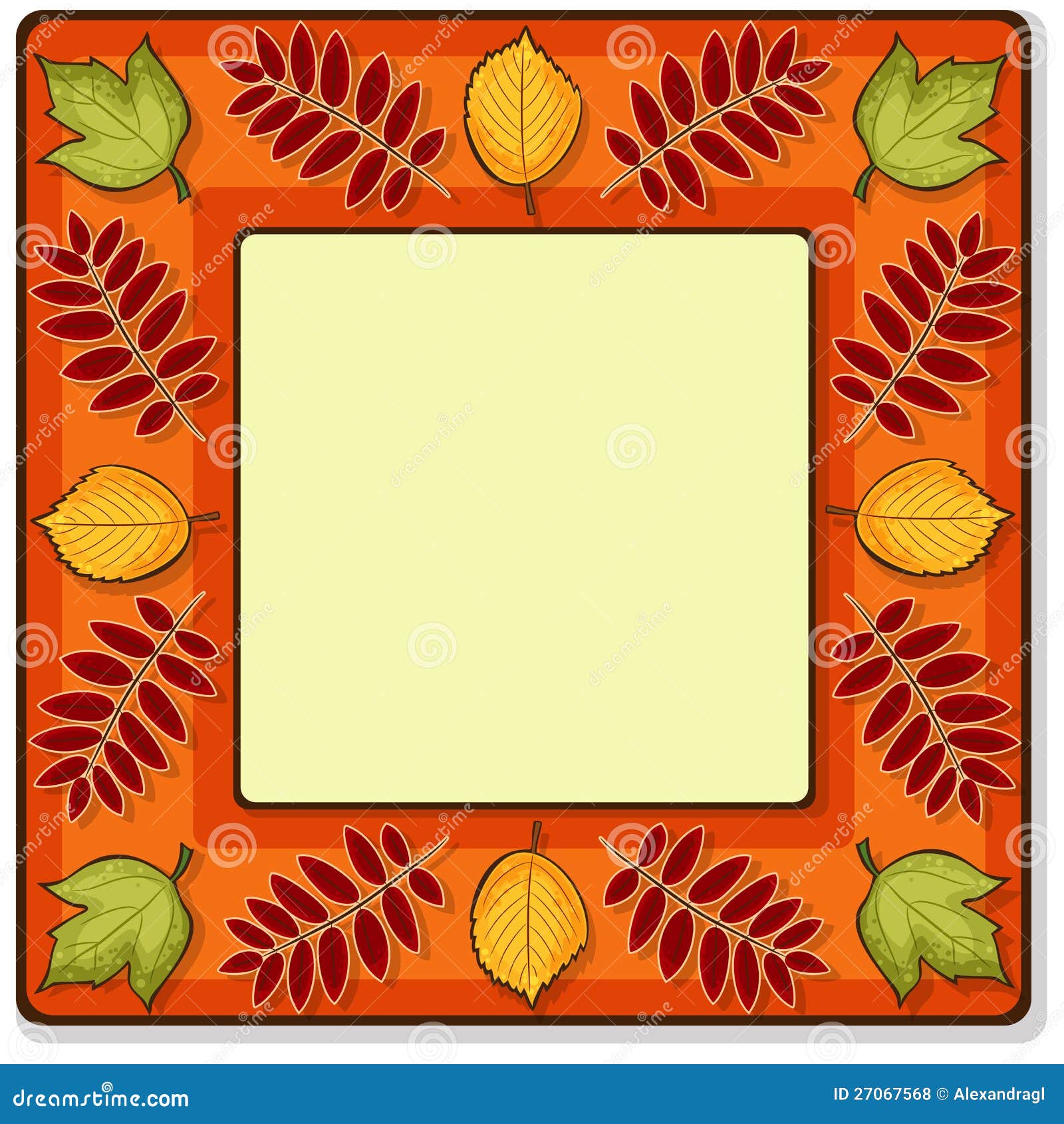 Autumn vector square frame stock vector. Illustration of fall - 27067568