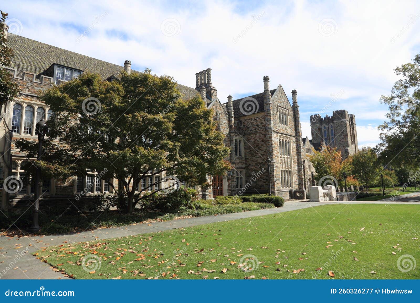 Duke University Campus Scenery Stock Image - Image of steeple, autumn ...