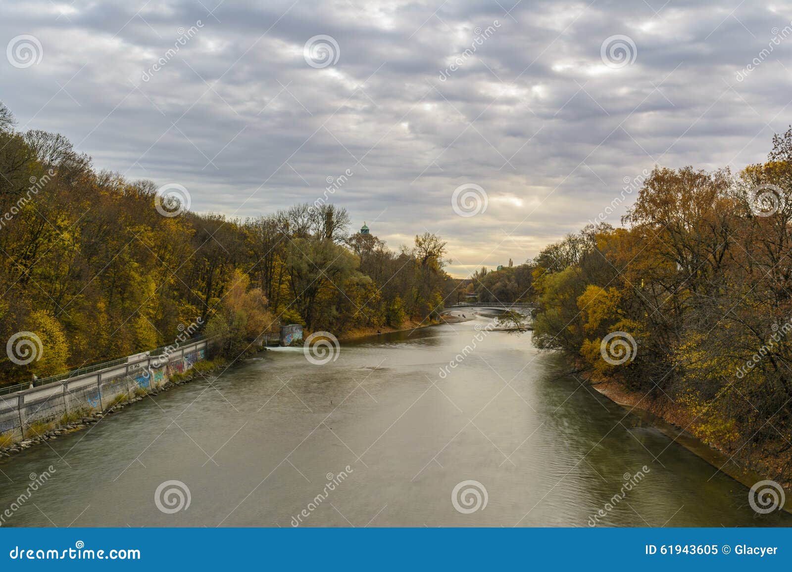 Autumn View with Isar River in Munich, Germany Editorial Image - Image ...
