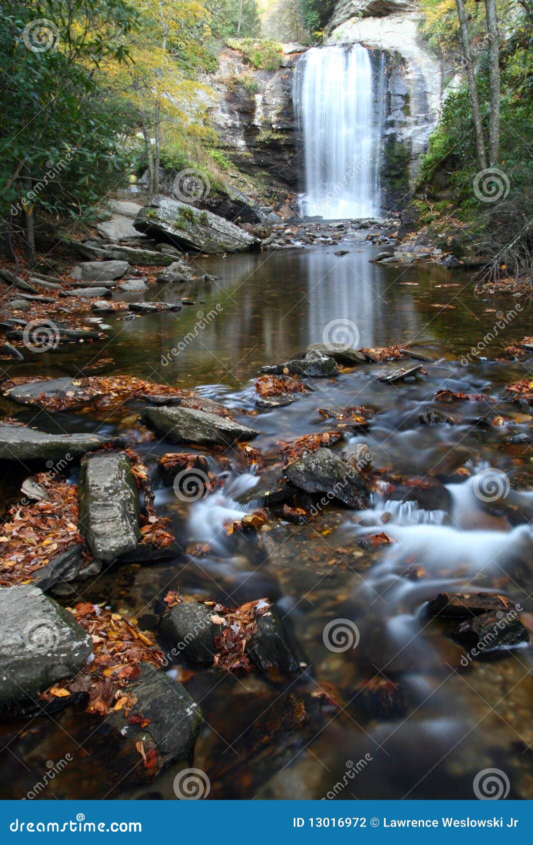 An Autumn View of Looking Glass Falls, Western NC Stock Photo - Image ...