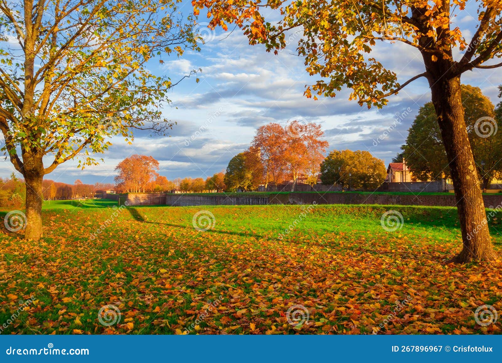 Autumn View of Lucca Walls Park Stock Image - Image of landscape ...