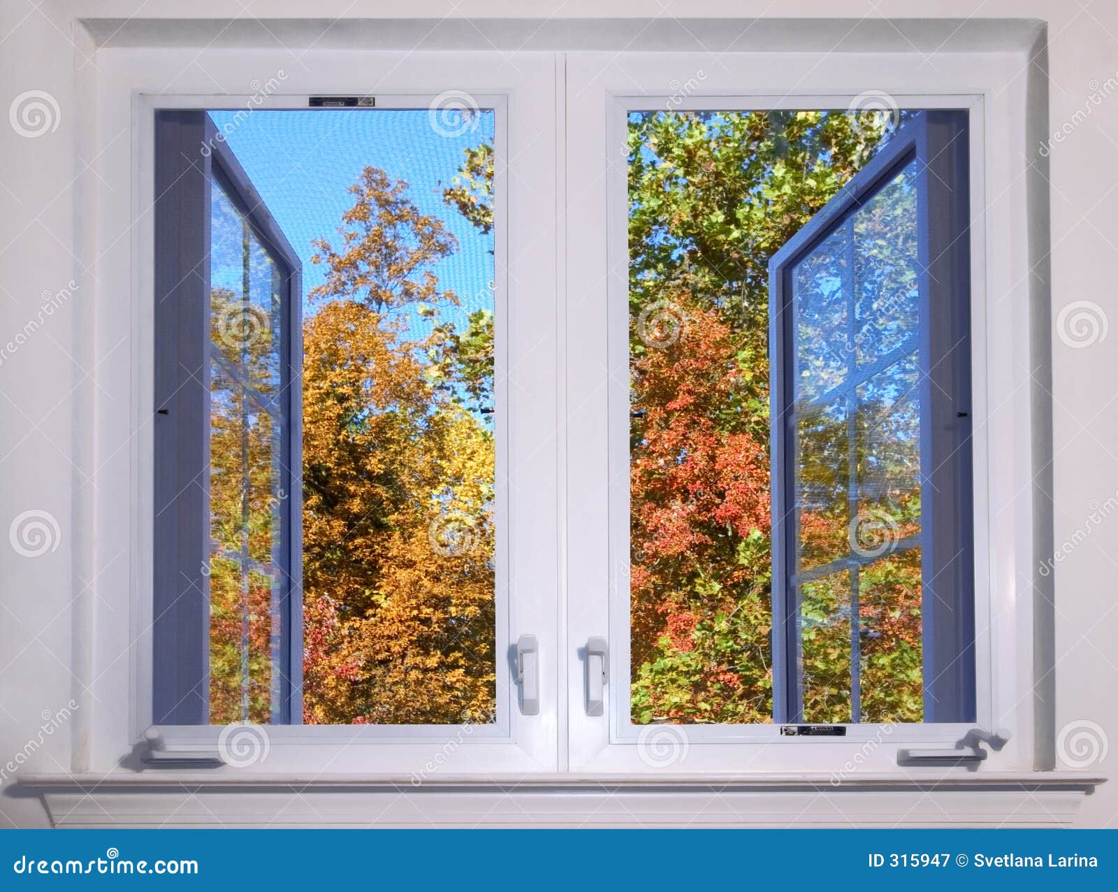 Autumn view from window stock image. Image of colorful - 315947