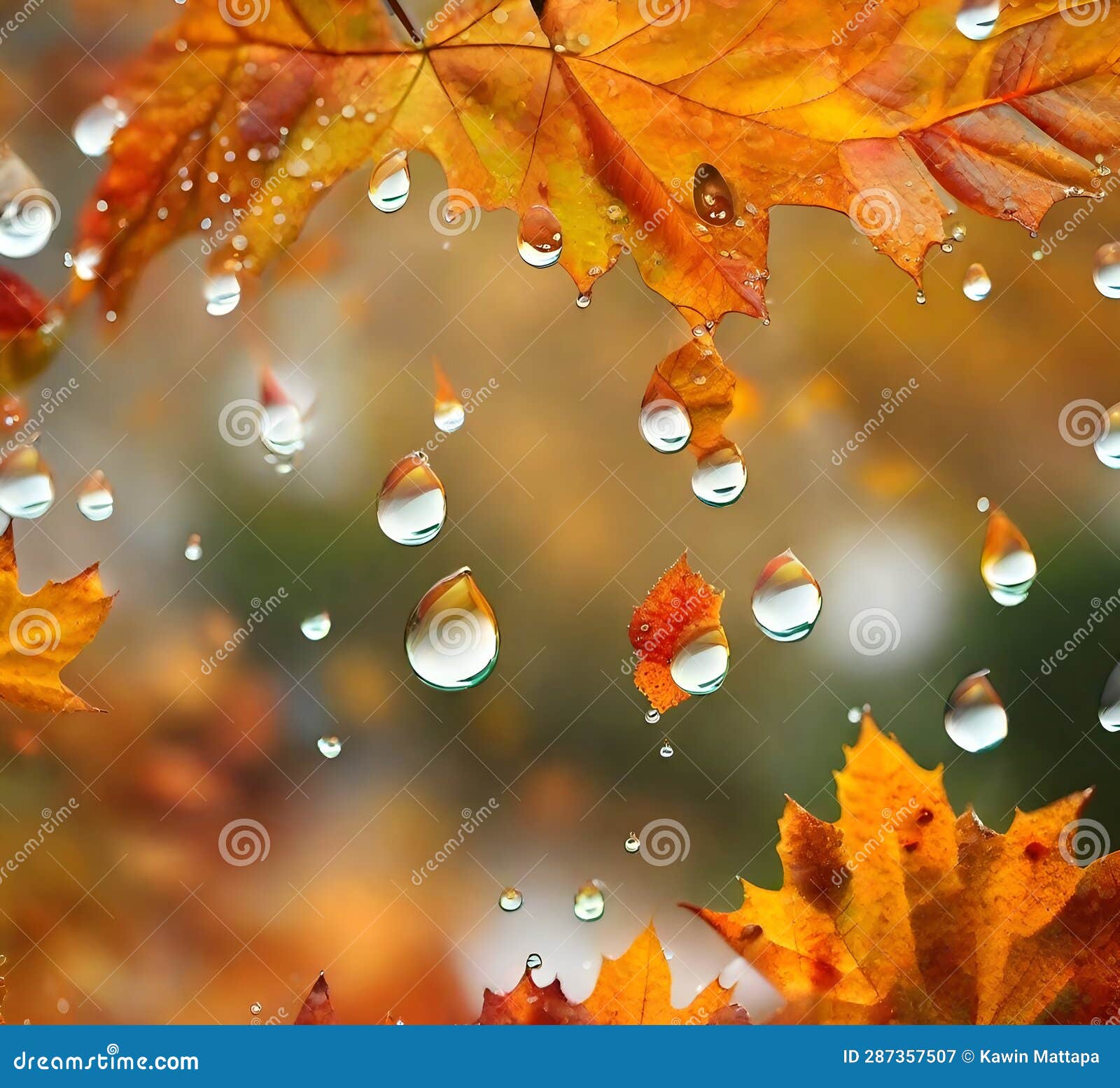 Autumn Water Nature Fall Background Stock Illustration - Illustration ...