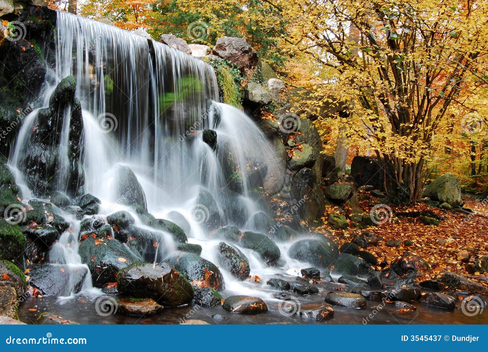 Autumn waterfall stock image. Image of autumn, colours - 3545437