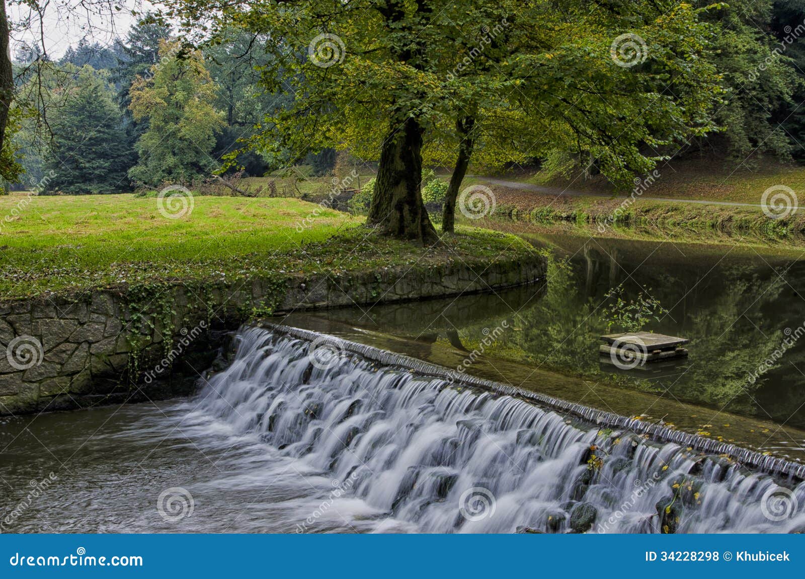 Autumn waterfall stock photo. Image of leaf, nature, orange - 34228298
