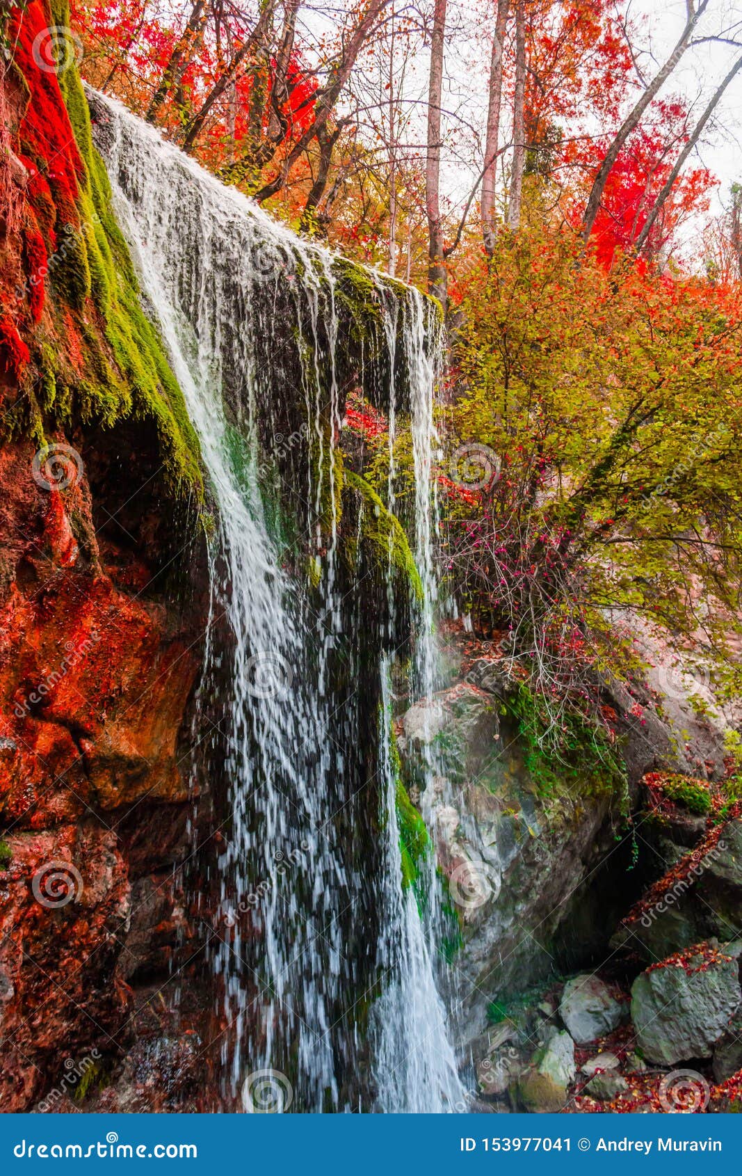 Autumn waterfall 3 stock image. Image of autumn, iceland - 153977041