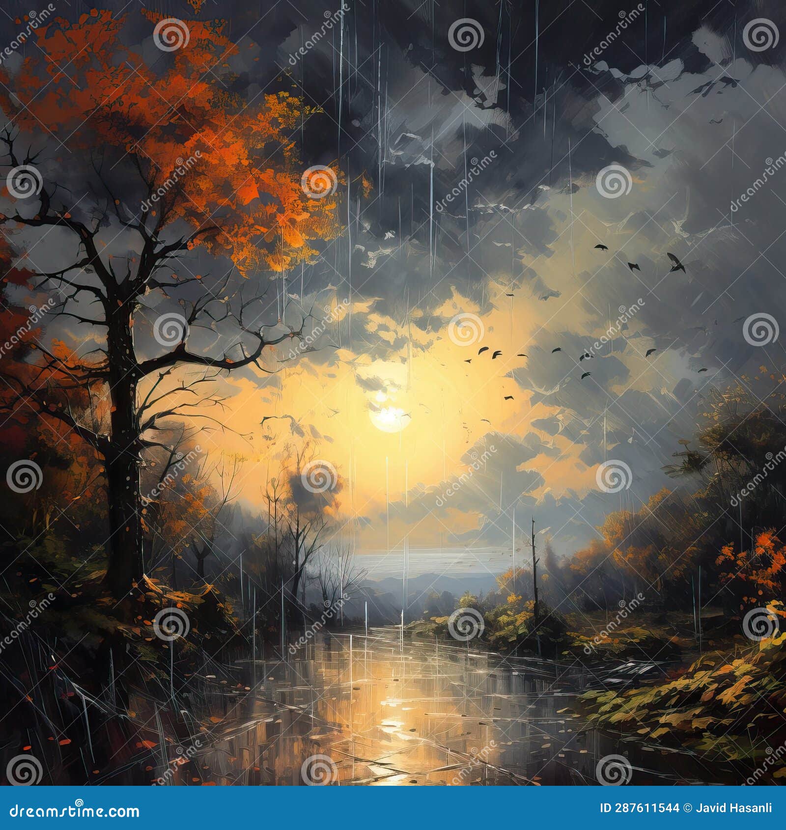 Autumn Weather Rain and Cloud High Quality Ai Generated Image Stock ...