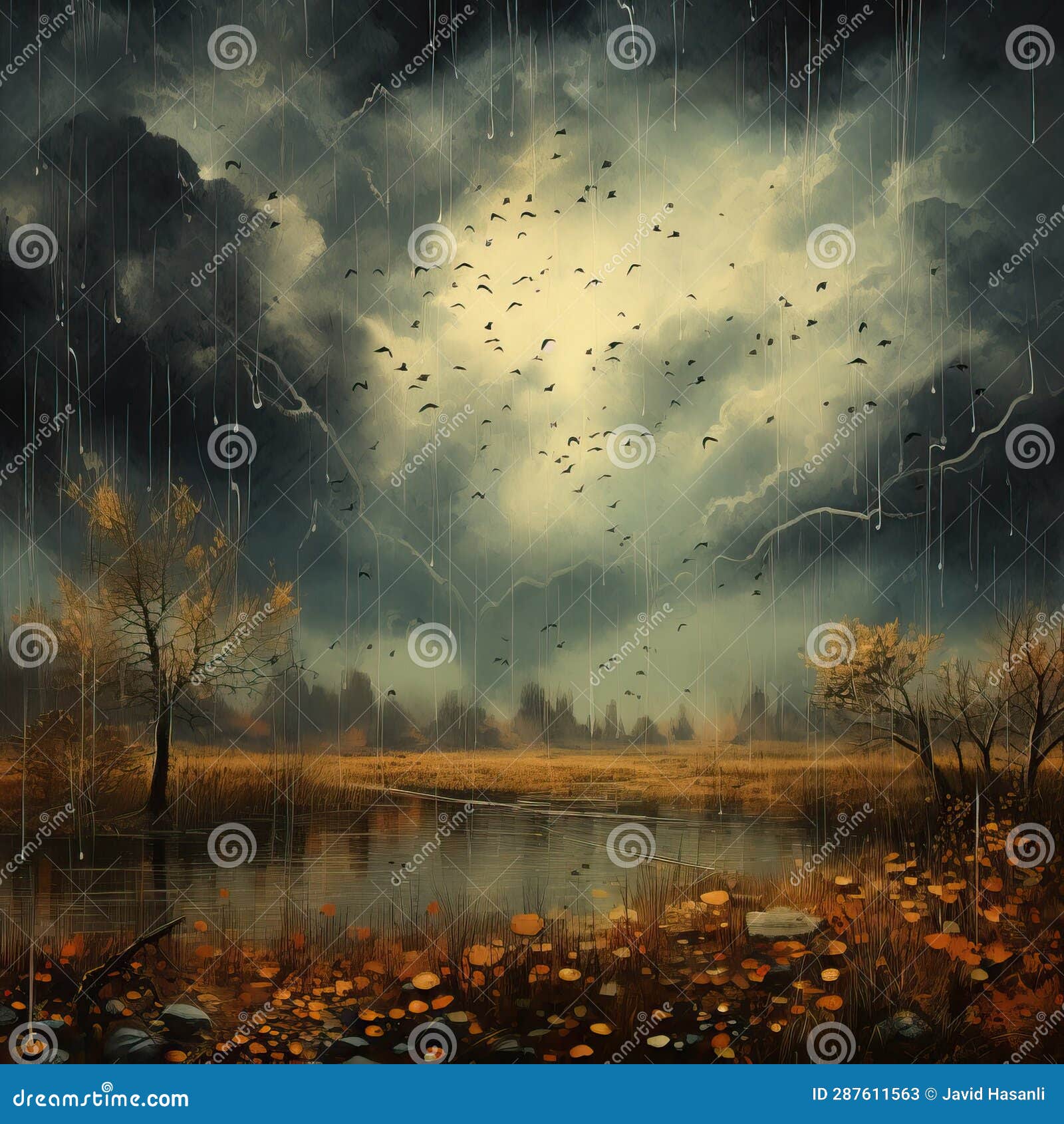 Autumn Weather Rain and Cloud High Quality Ai Generated Image Stock ...