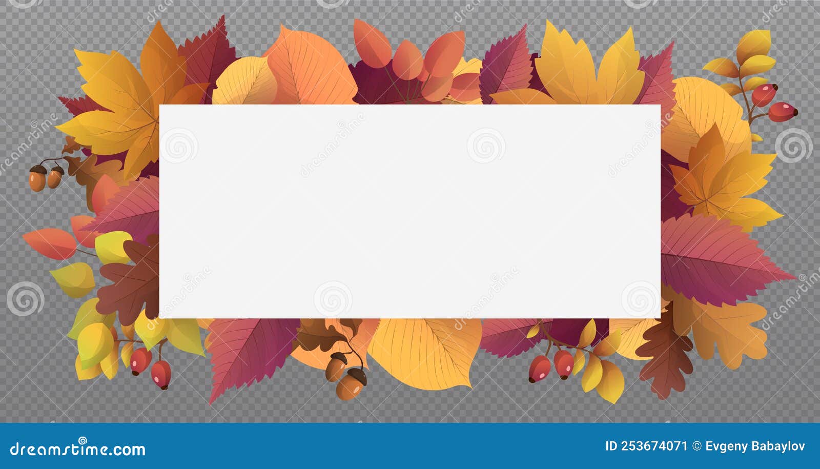 Autumn Web Template Transparent Background with a Place for Your Text ...