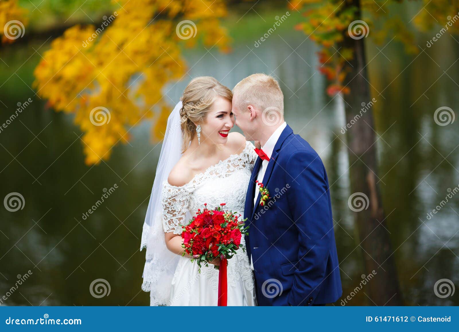Autumn wedding emotions stock photo. Image of fall, celebration - 61471612