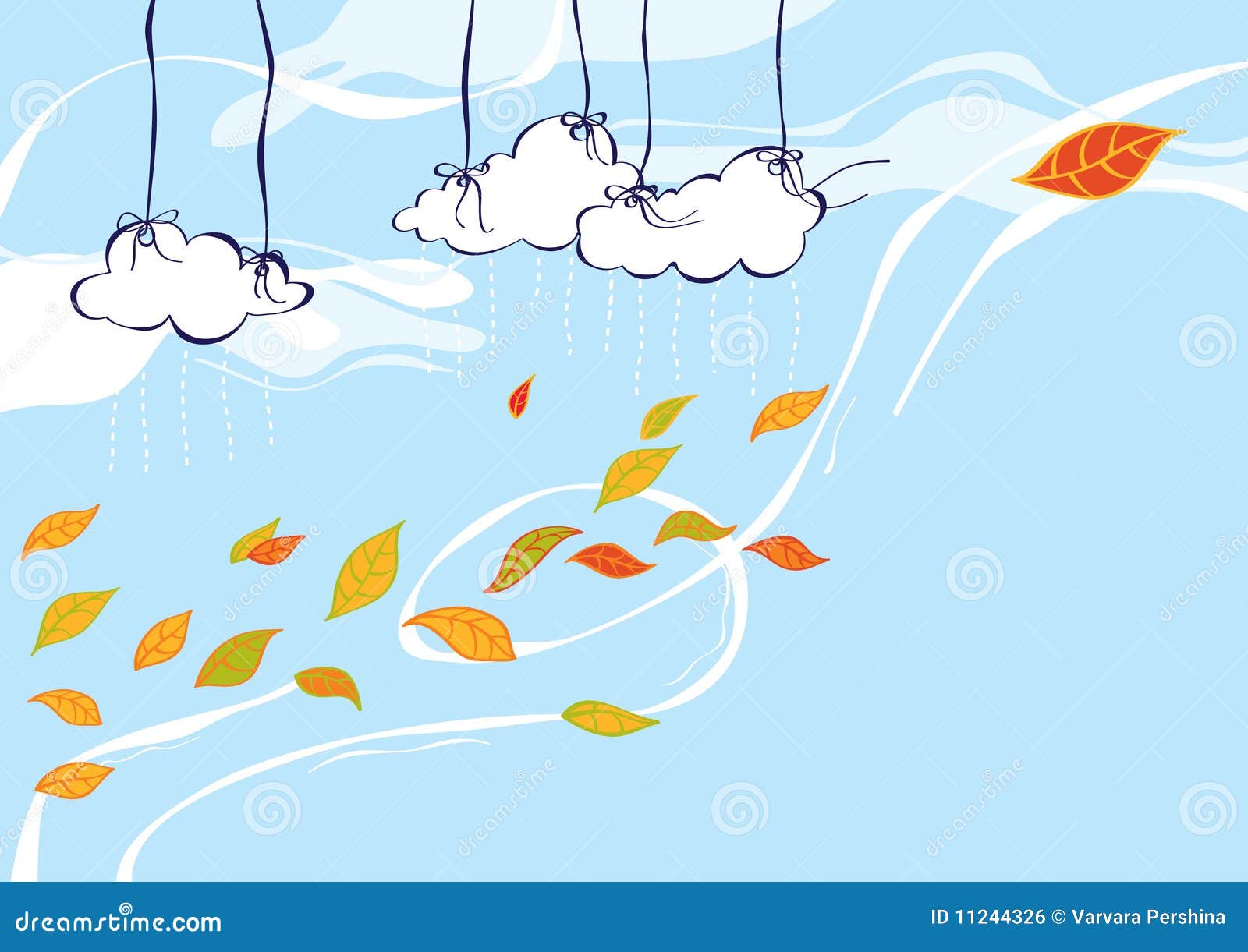 Autumn wind stock vector. Illustration of blue, seasonal - 11244326
