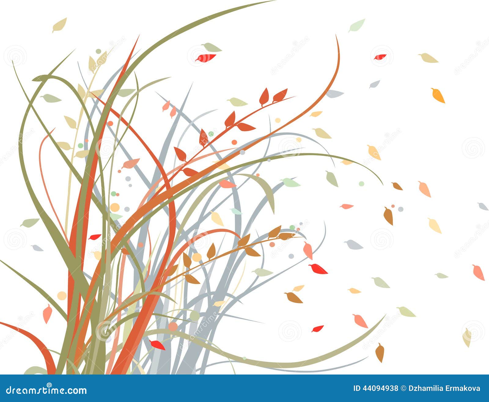 Autumn wind stock vector. Illustration of falling, foliage - 44094938